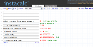 InstaCalc Calculators and Conversion Tools | Educational Freeware ...