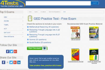 4Tests Practice GED Exam | High School Equivalency Diploma ...