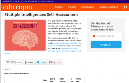 Review of Multiple Intelligences Self-Assessment | Multiple ...